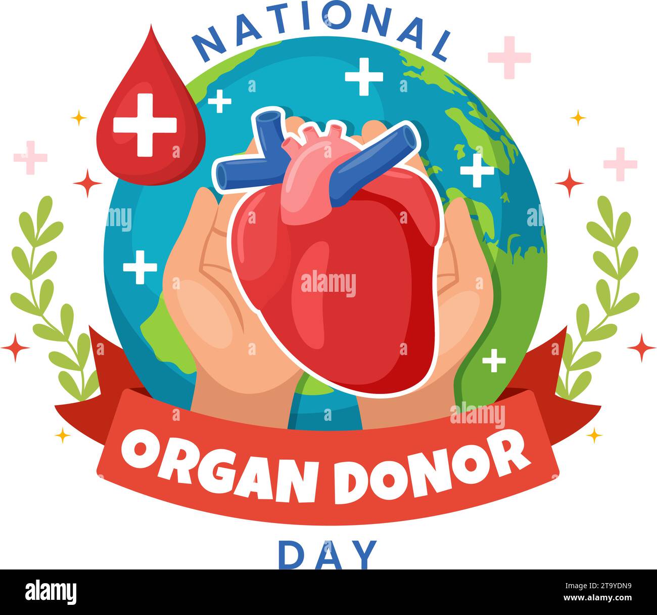 National Organ Donor Day Vector Illustration on 14 February with ...