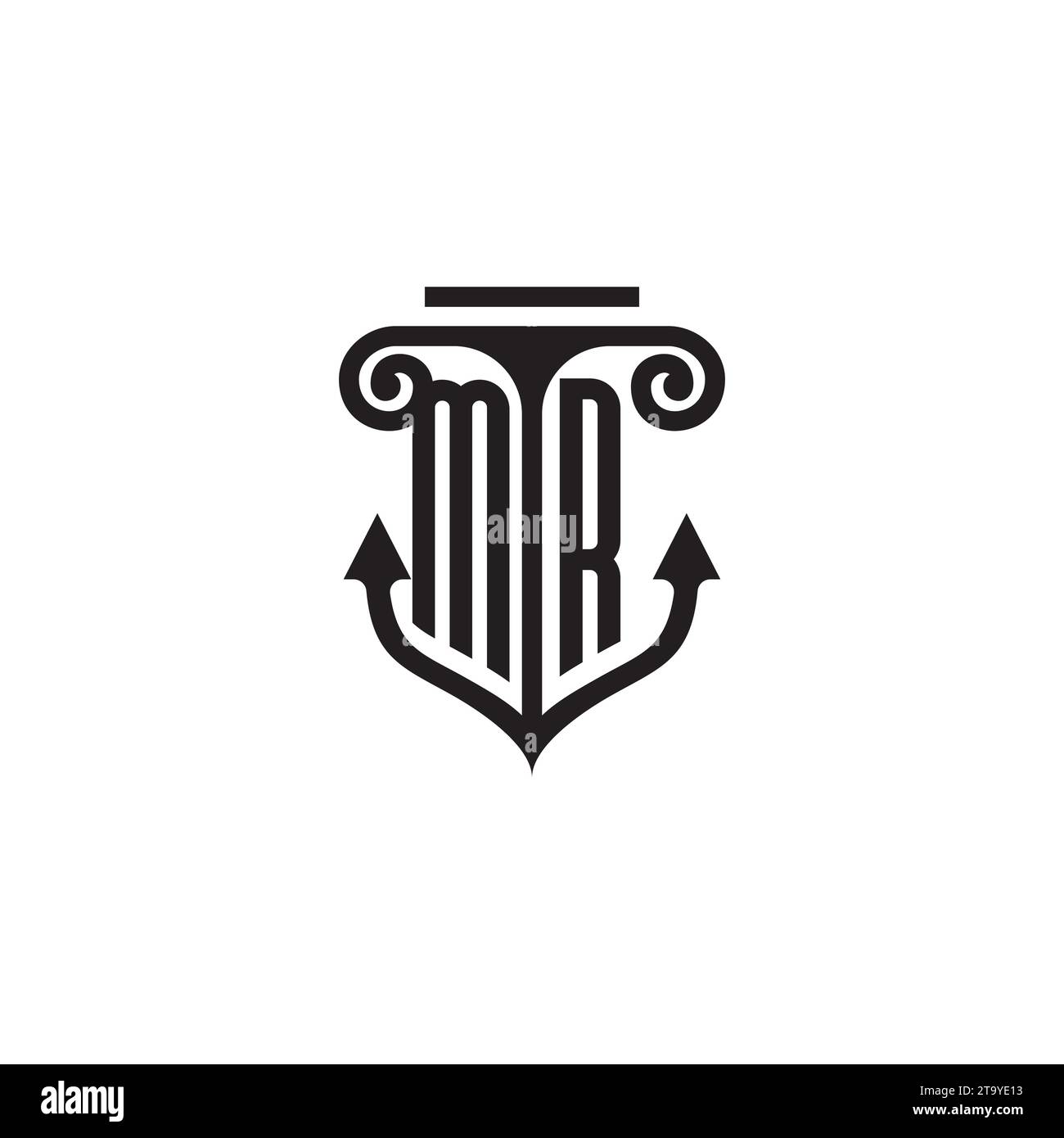 MR pillar and anchor combination concept logo in high quality design ...