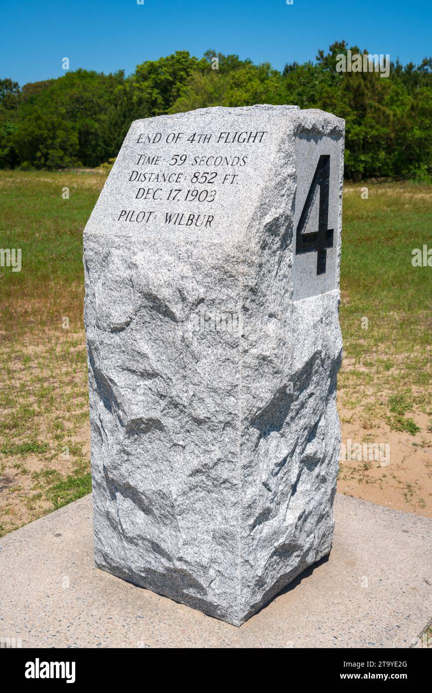 The Fourth Flight Marker at Wright Brothers National Memorial in North ...
