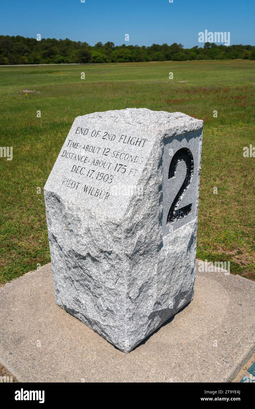 The Second Flight Marker at Wright Brothers National Memorial in North ...