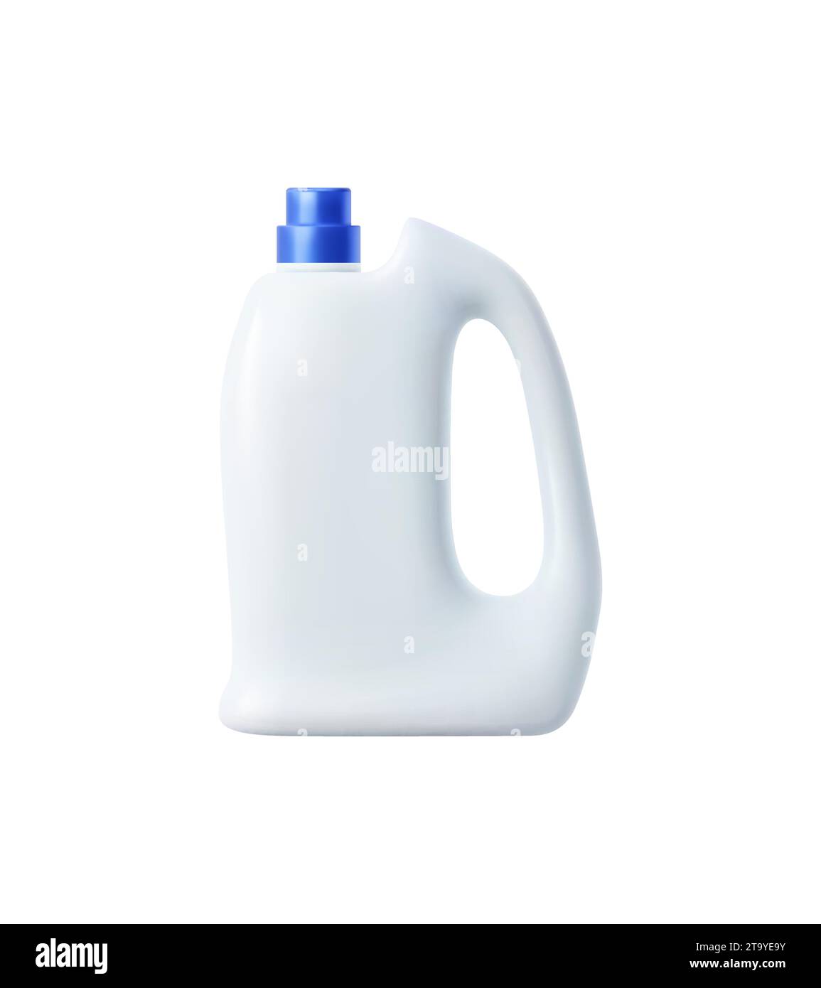 Mockup of white blank realistic 3d vector plastic bottle for detergent ...