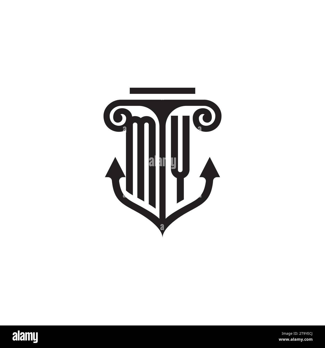 MY pillar and anchor combination concept logo in high quality design ...