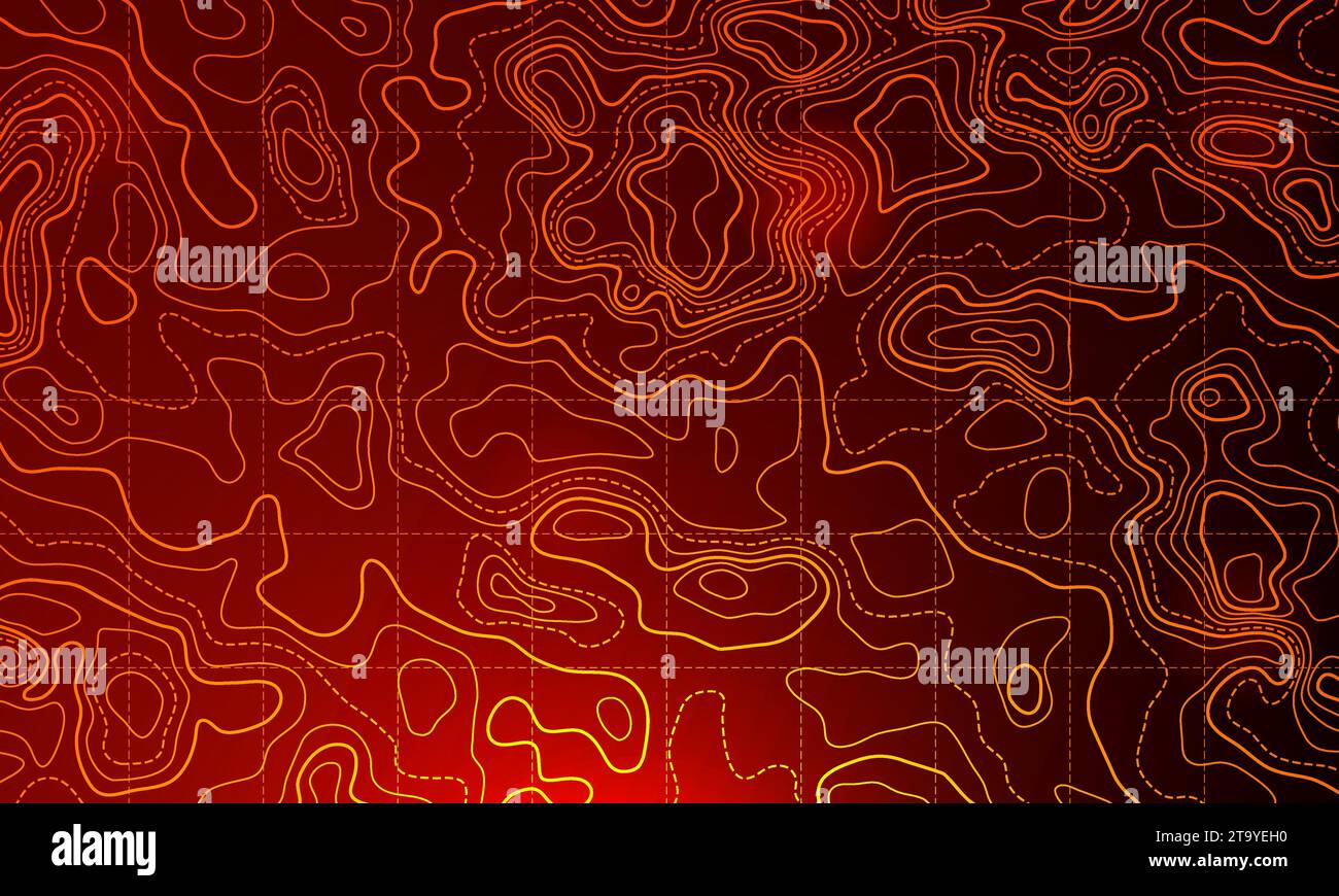 Ocean bottom topographic line map curvy wave isolines vector ...