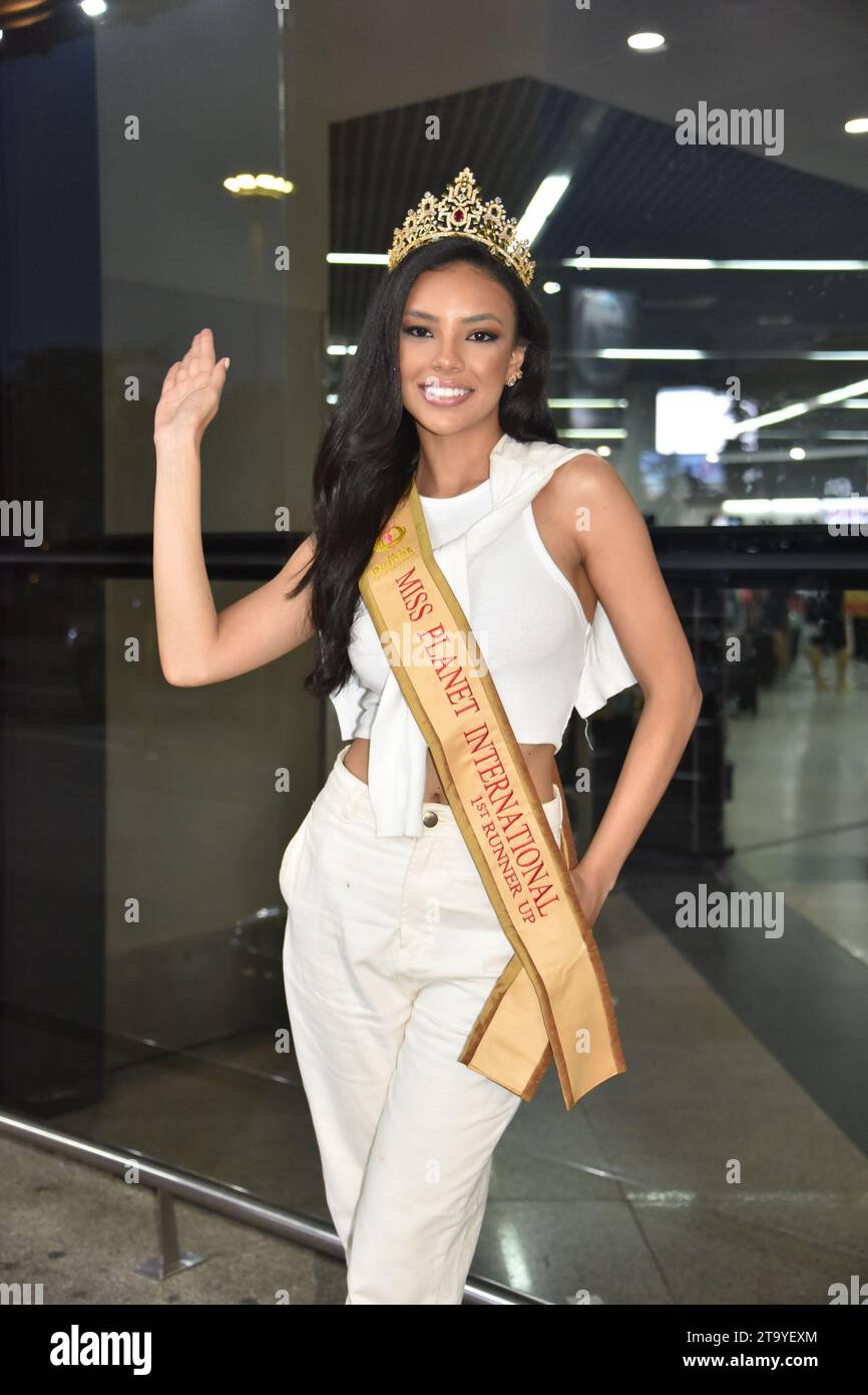 Miss Planet International, First runner up, poses for for press photos ...
