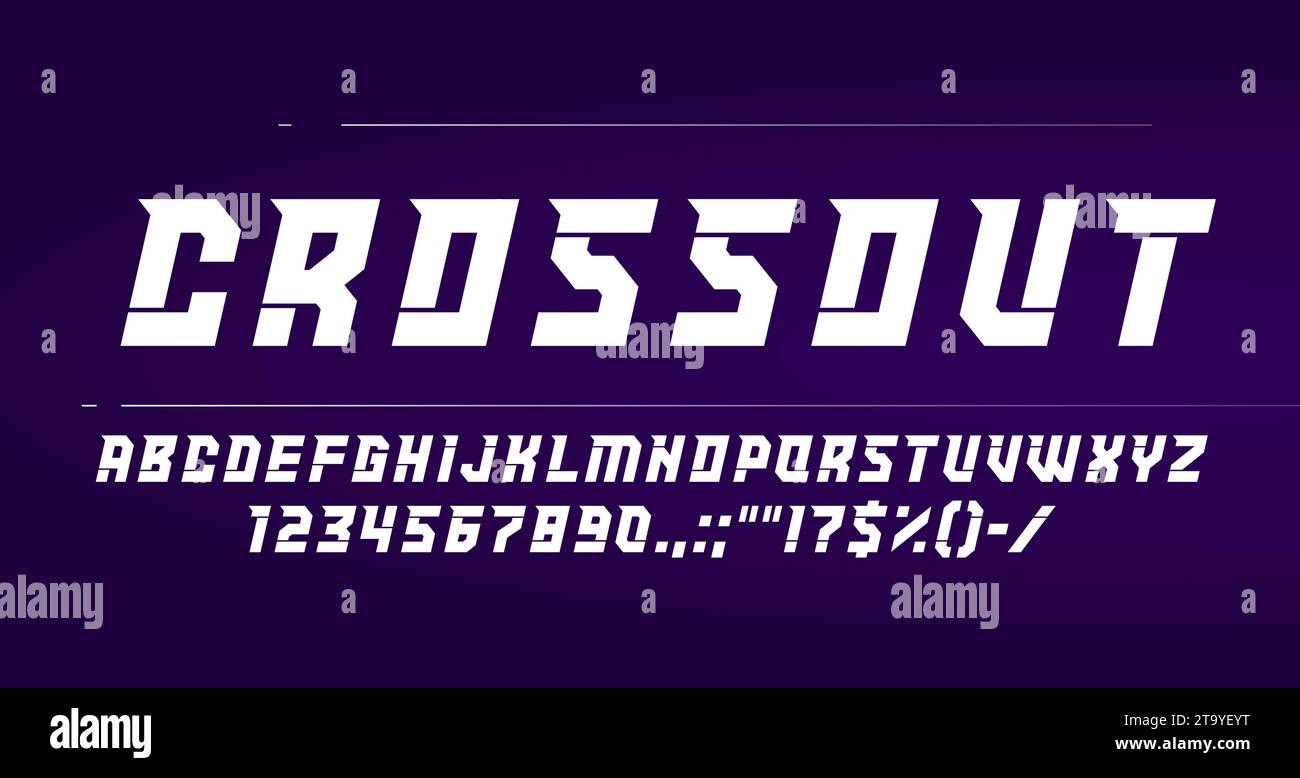 Sport game font, sporty type. Sharp typeface, bold english alphabet ...