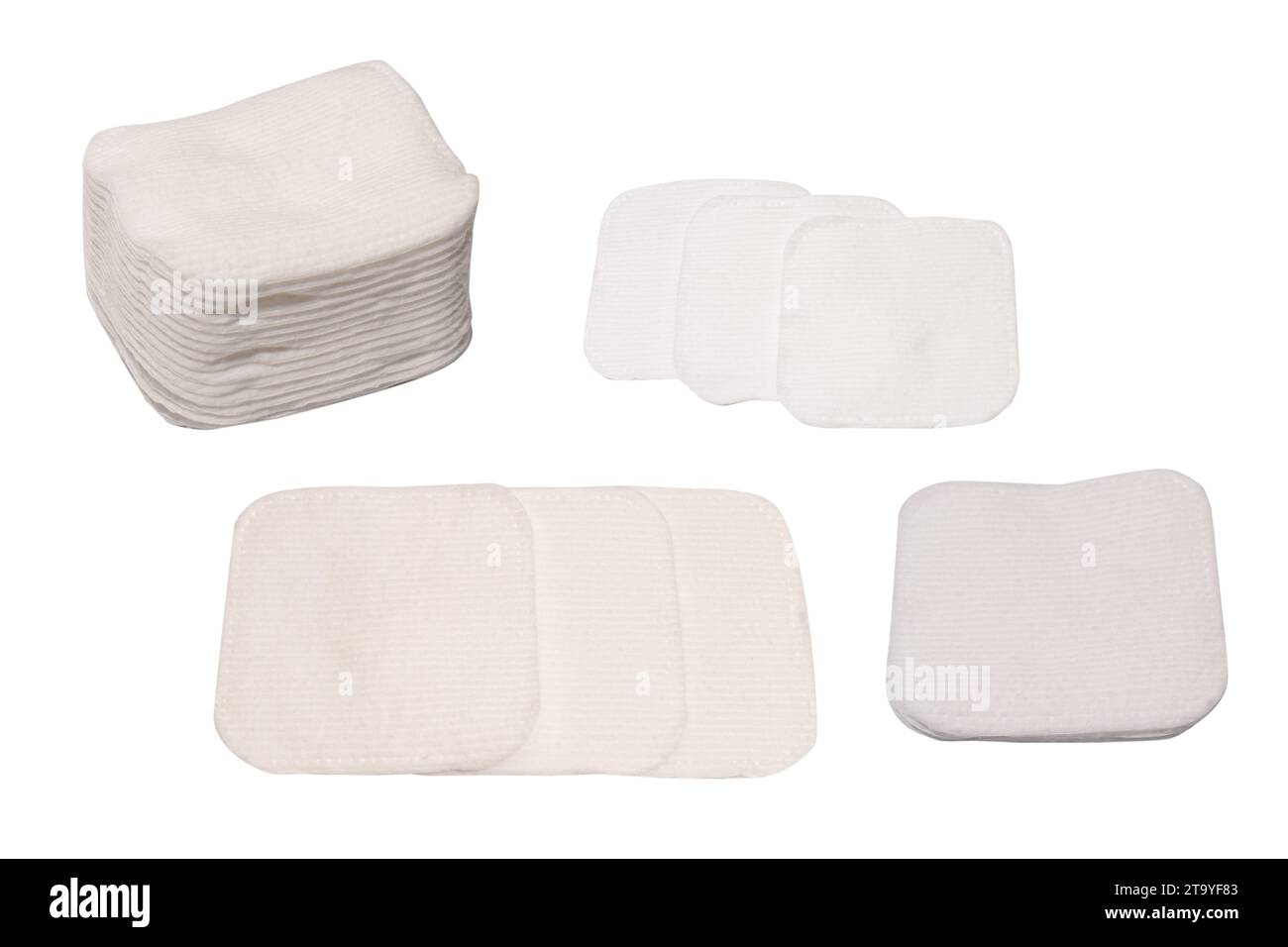 Stack of white cotton sponges isolated on a white background Stock ...