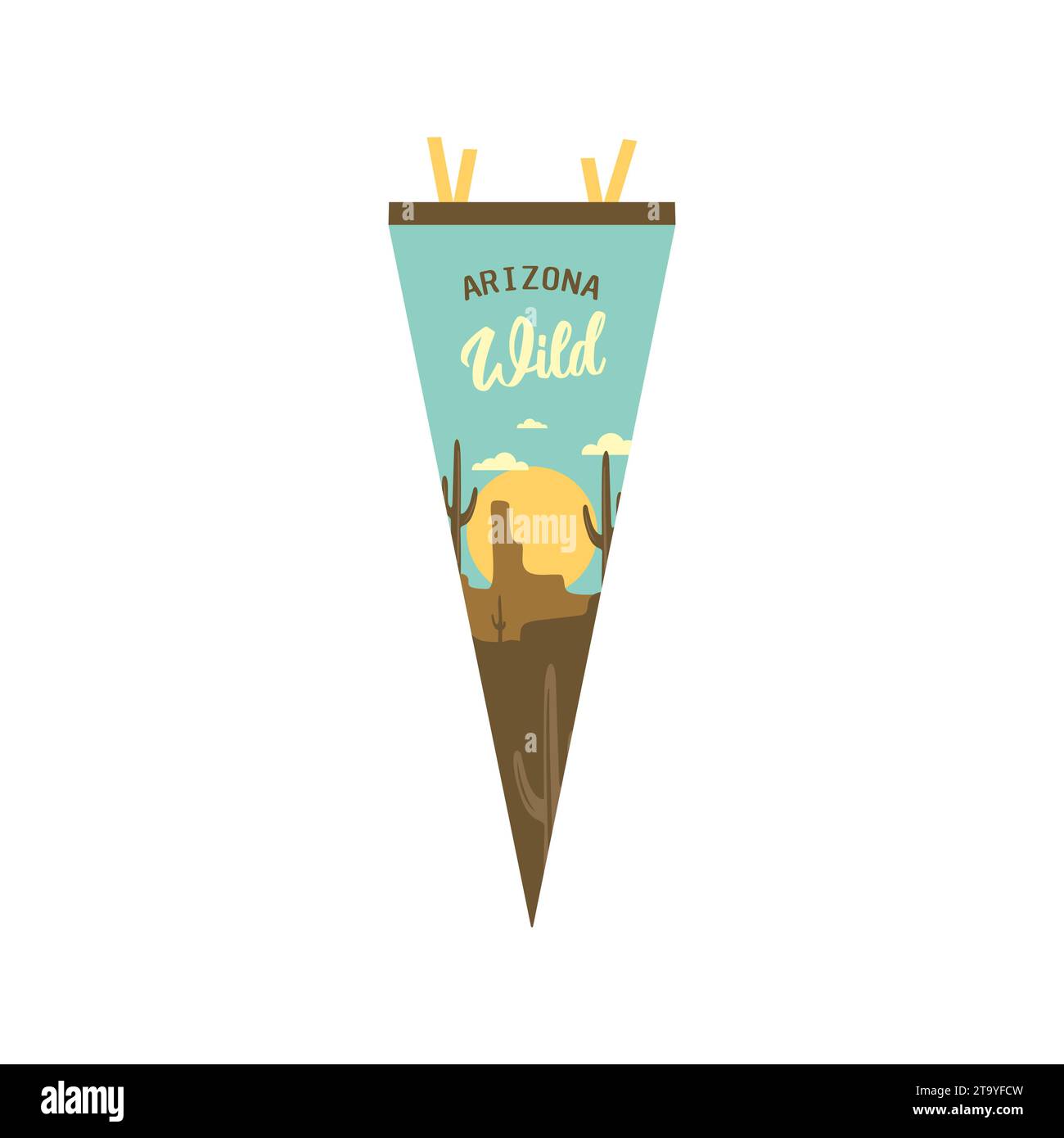 Adventure pennant. Camping Pennant flag design. Vintage outdoor sublimation with Arizona desert ...