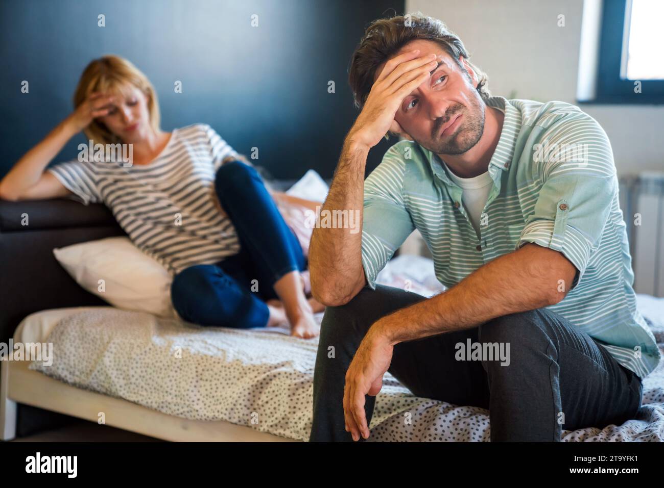 Stressed couple arguing and having marriage problems. People argument ...