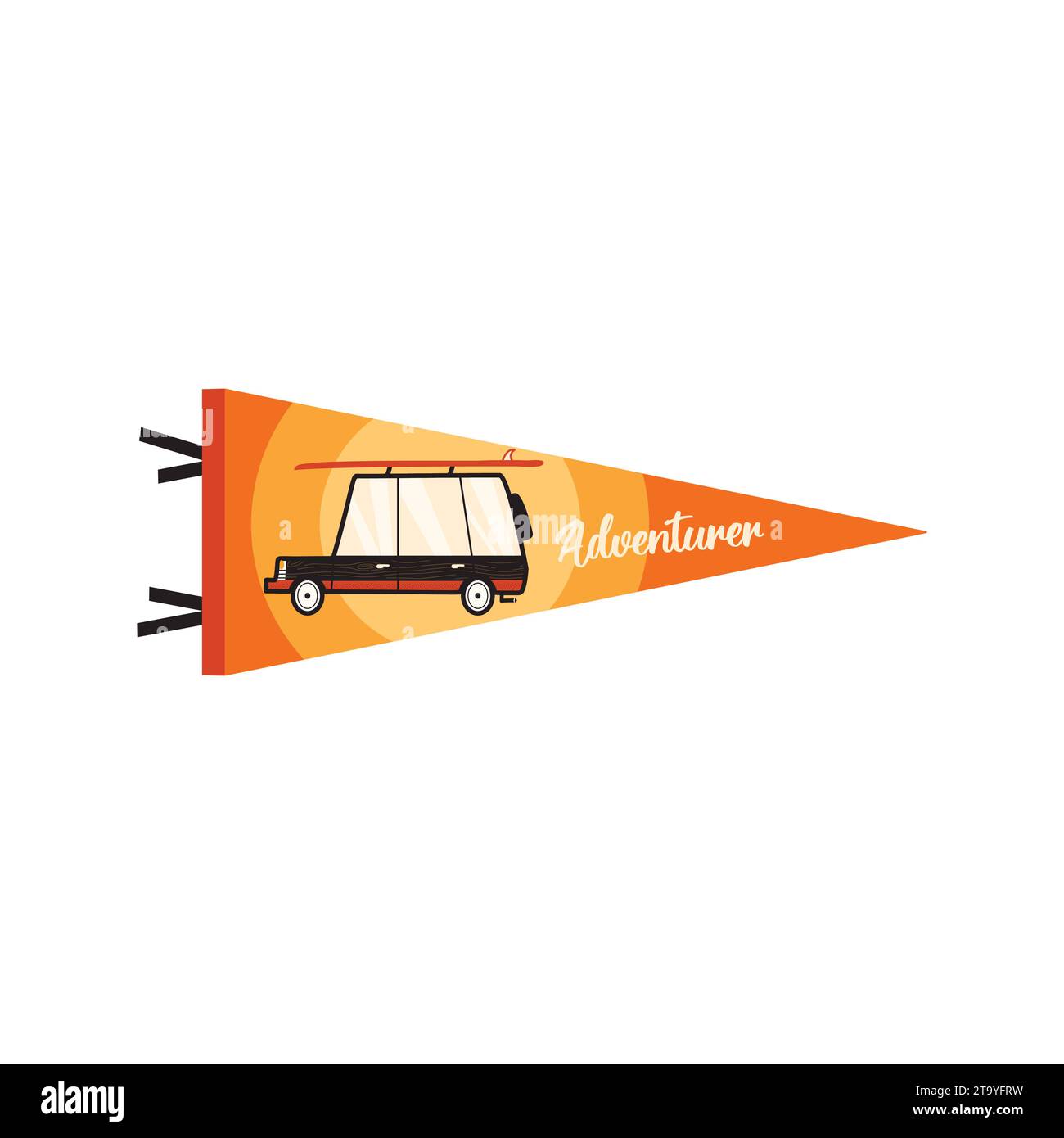Adventure pennant. Camping Pennant flag design. Vintage outdoor sublimation with summer surfing ...