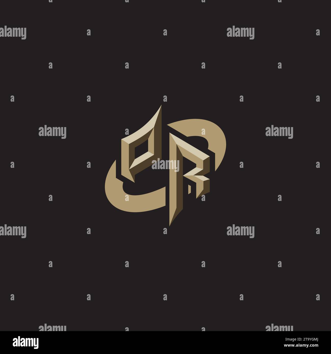 PR Premium Initial Gaming Logo designs, themes and templates for gaming ...