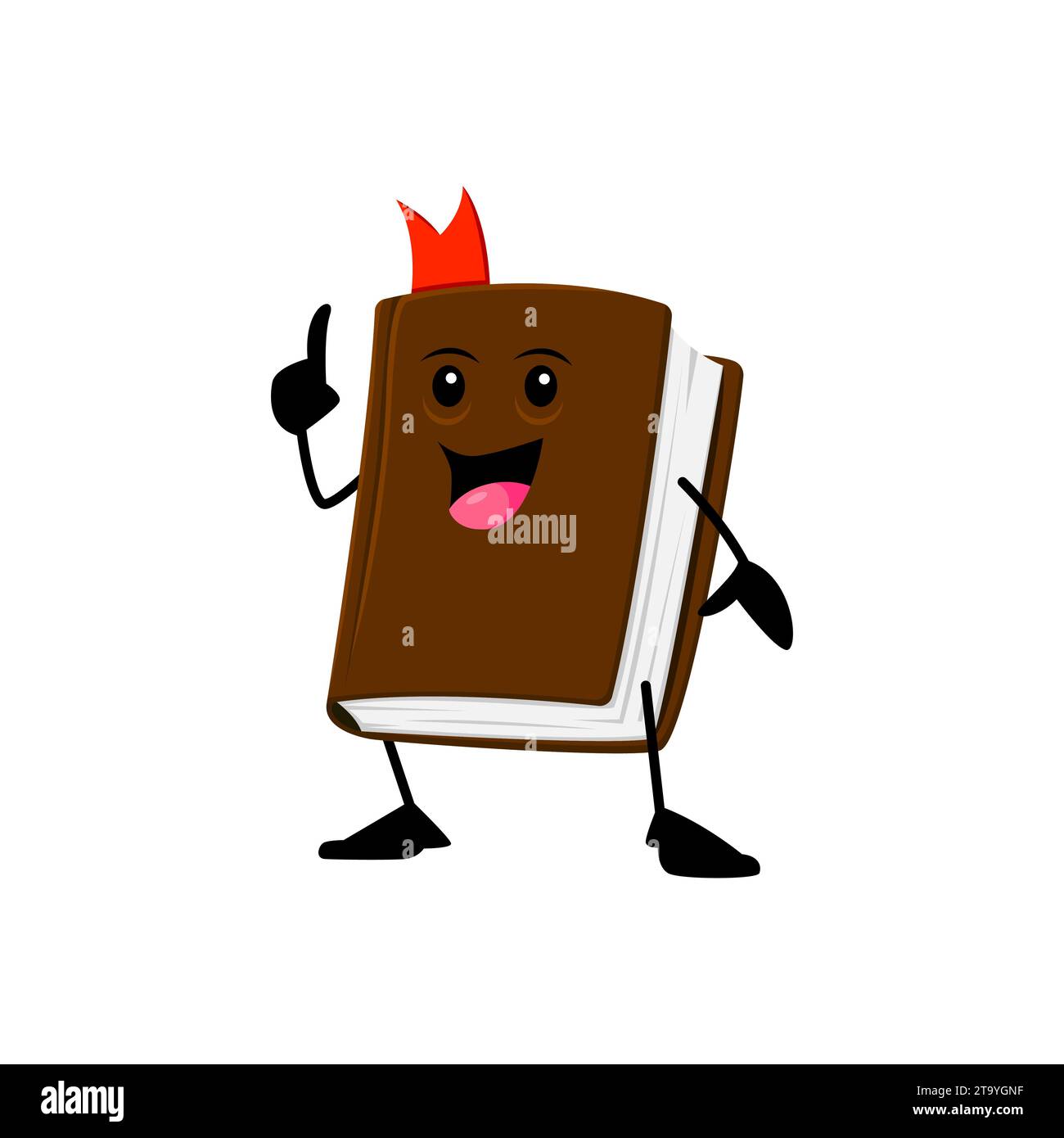 Cartoon cheerful textbook funny school stationery character. Isolated ...