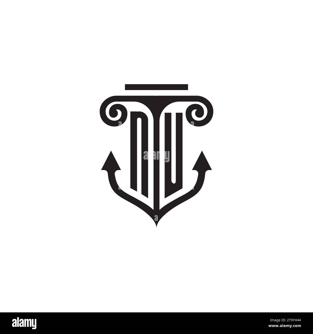 NU pillar and anchor combination concept logo in high quality design ... NU pillar and anchor combination concept logo in high quality design ...