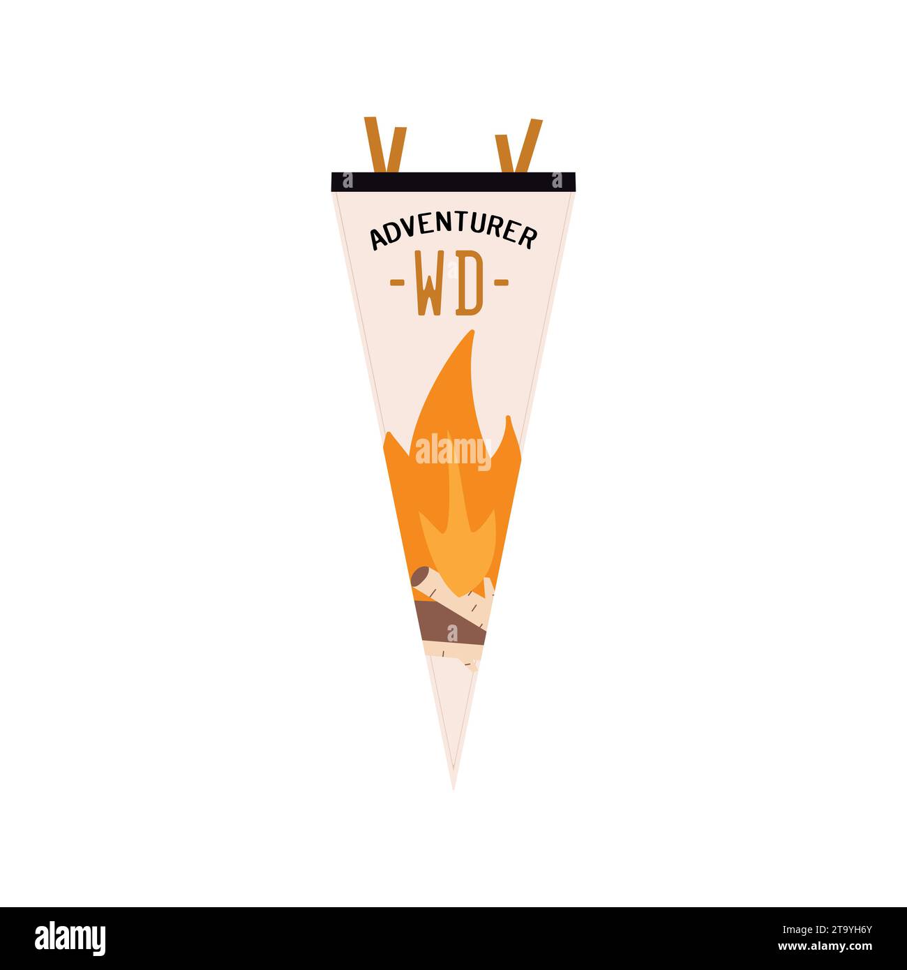 Adventure Pennant Camping Pennant Flag Design Vintage Outdoor Sublimation With Campfire Stock