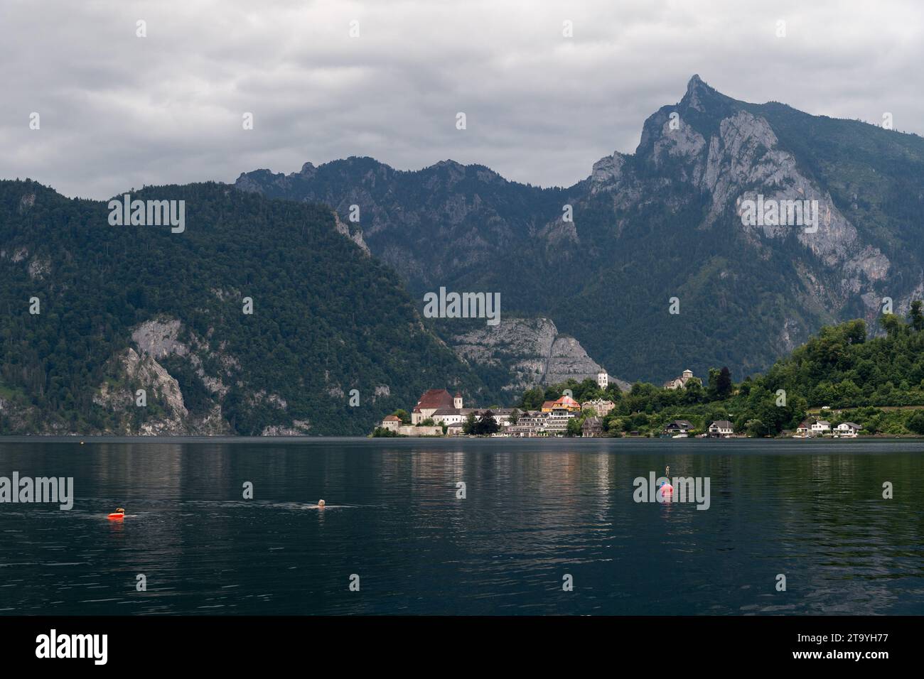 Traunsee (Lake Traun), Traunkirchen Monastery and Kirche Maria Krönung ...