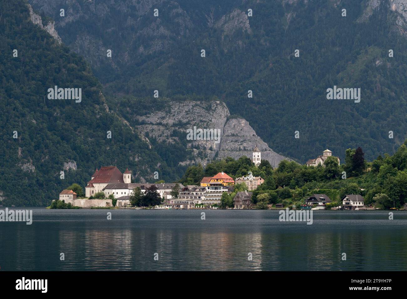 Traunsee (Lake Traun), Traunkirchen Monastery and Kirche Maria Krönung ...
