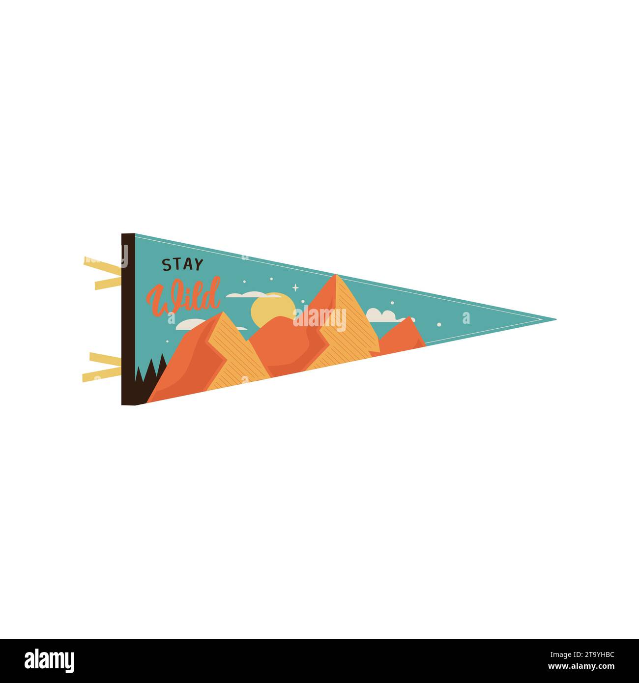 Adventure pennant. Camping Pennant flag design. Vintage outdoor ...