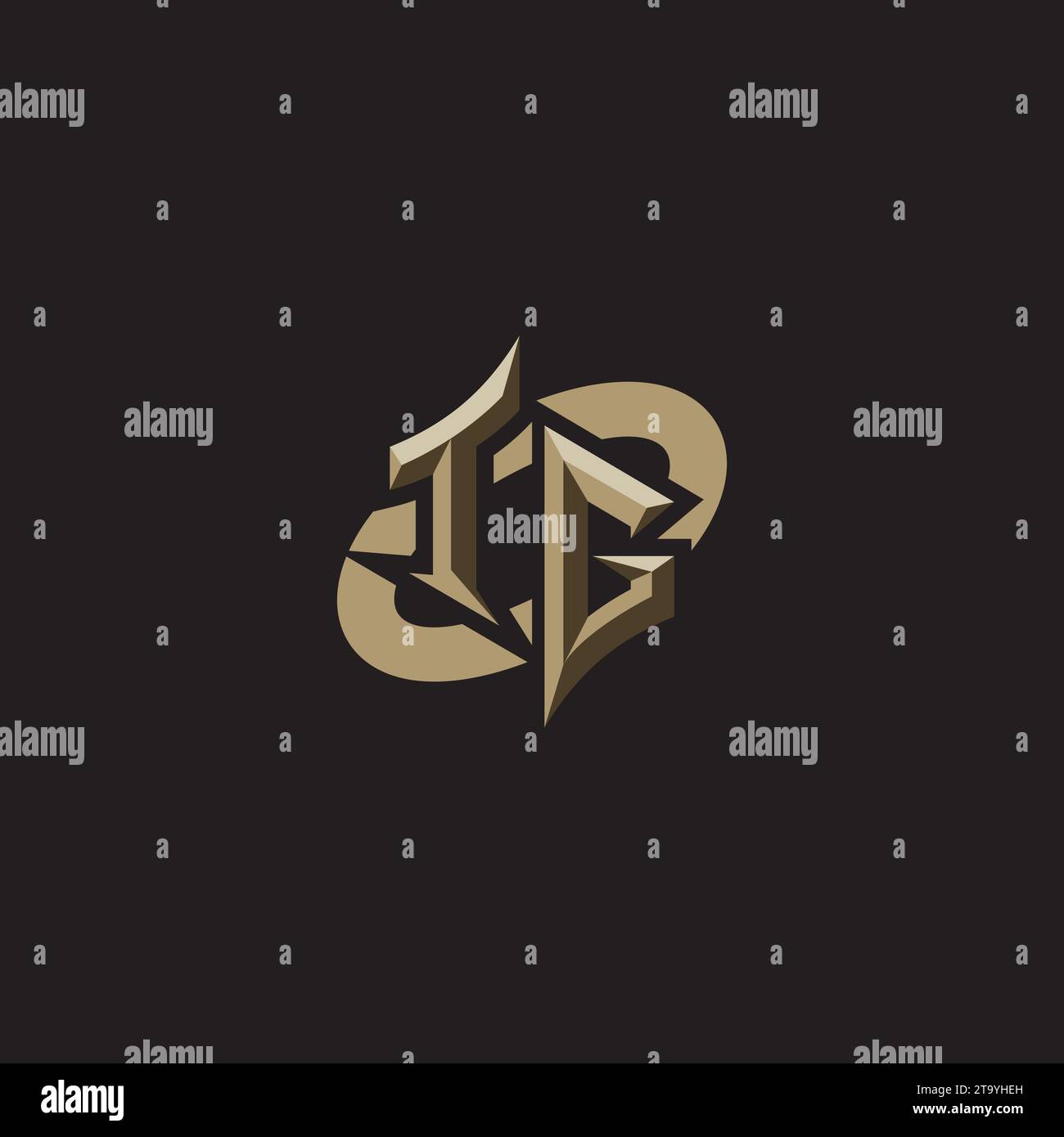 TG Premium Initial Gaming Logo designs, themes and templates for gaming ...