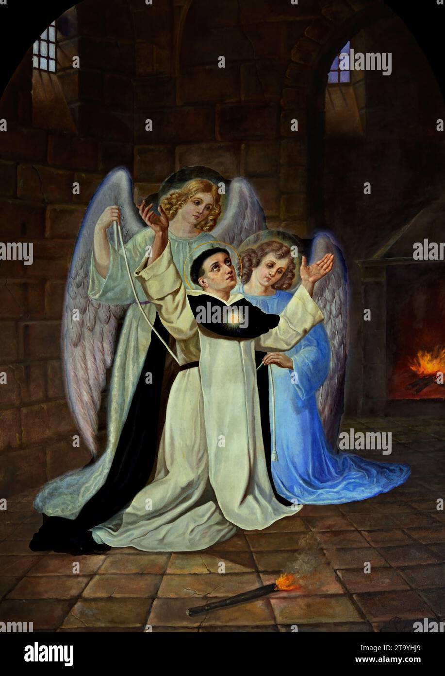 Saint Thomas Aquinas1938 by Carmine Palmieri depicts the Saint wearing ...