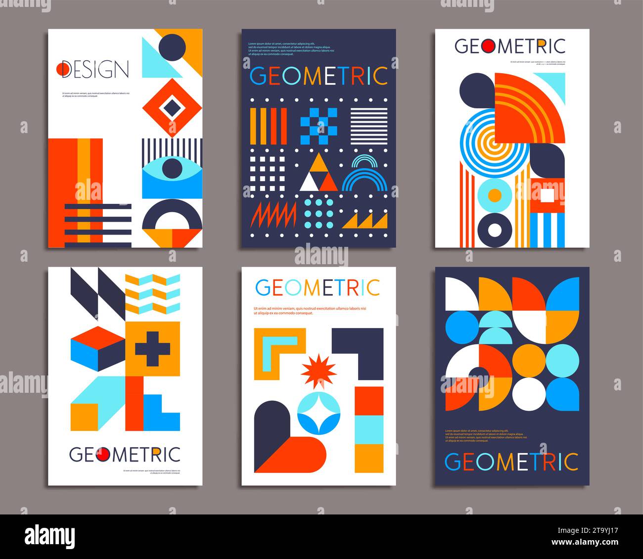 Modern abstract geometric pattern posters. Vector backgrounds, cover ...