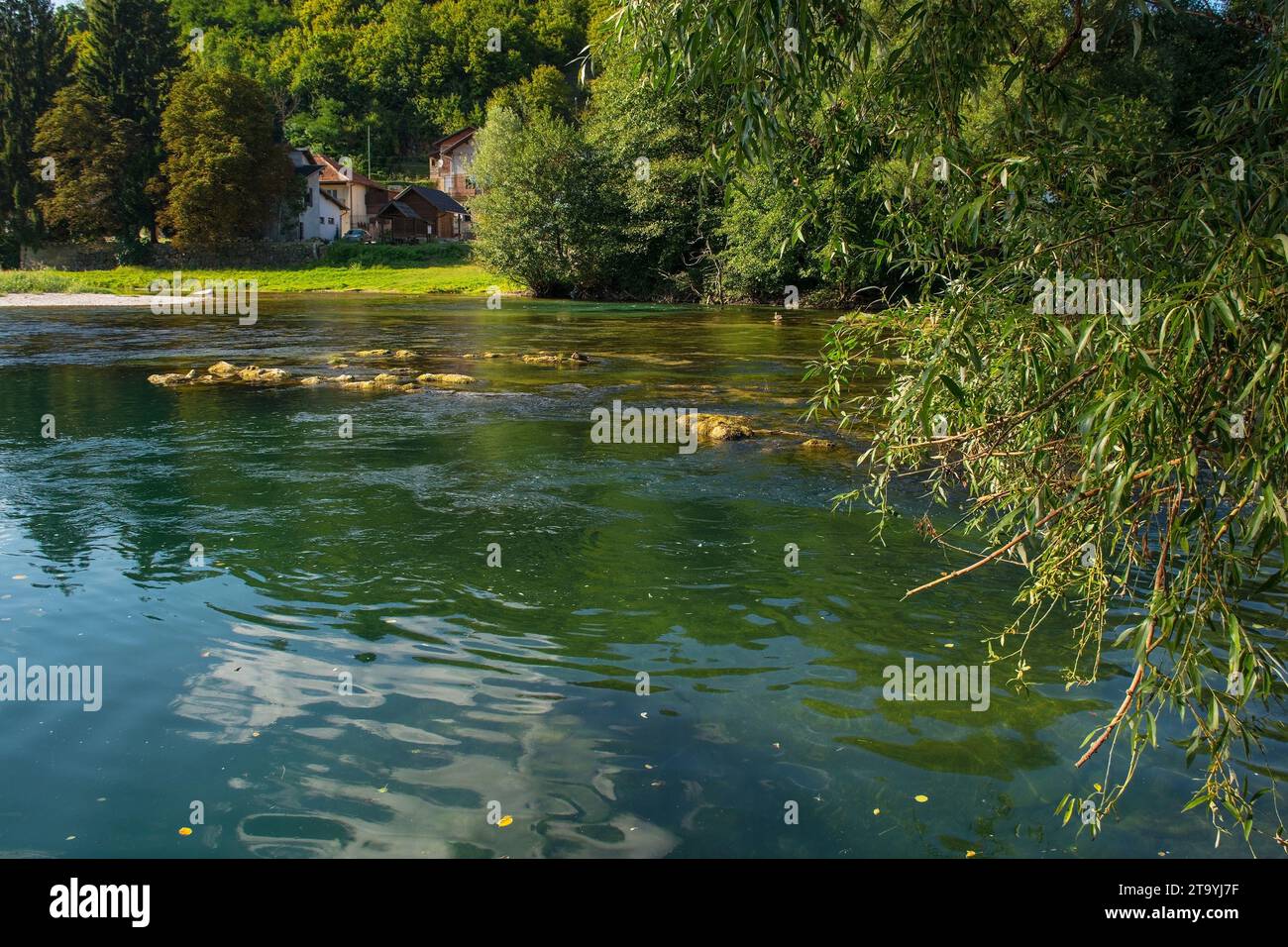 The River Una as it passes through Kulen Vakuf village in the Una ...