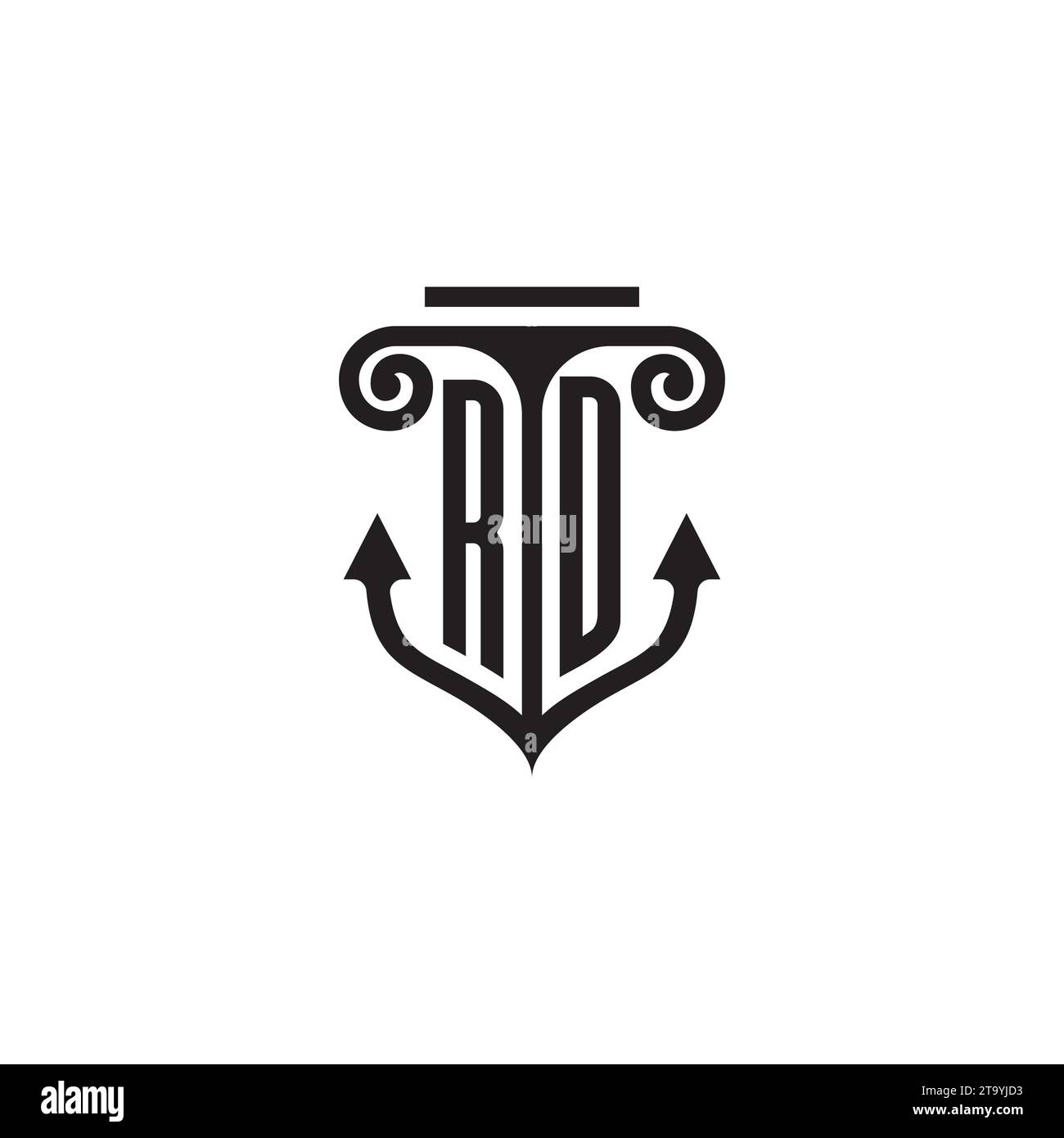 RD pillar and anchor combination concept logo in high quality design ...