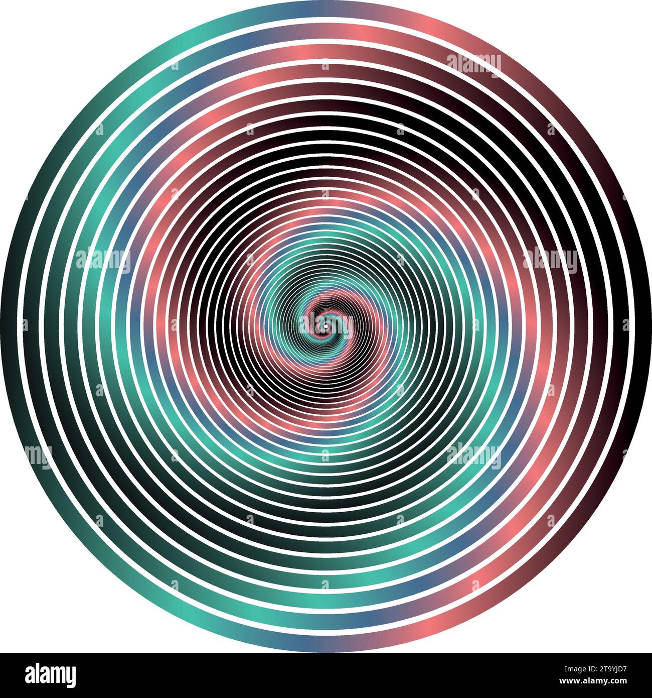 Metallic colorful circle on white background. Flame spiral series ...