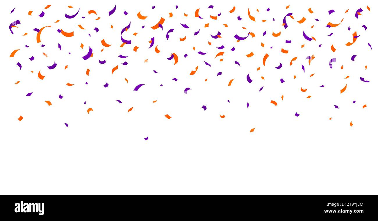Halloween holiday confetti background. Vector orange and purple vibrant ...