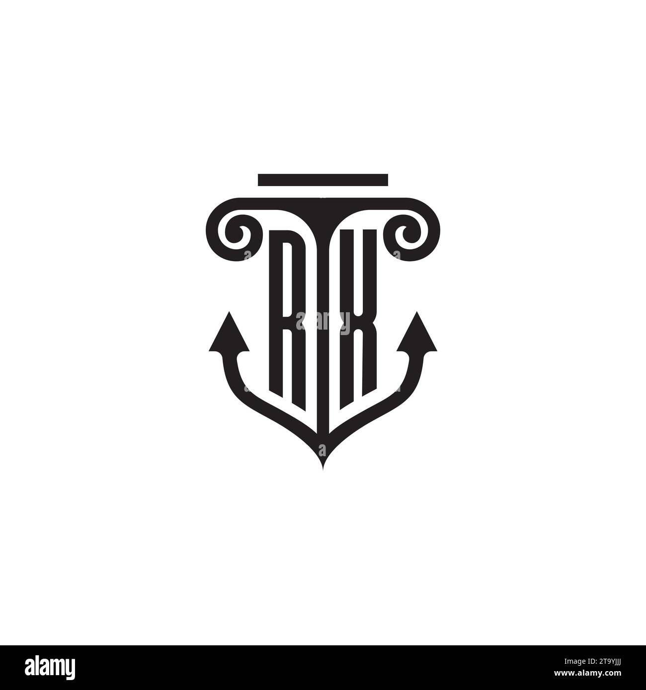 RX pillar and anchor combination concept logo in high quality design ...