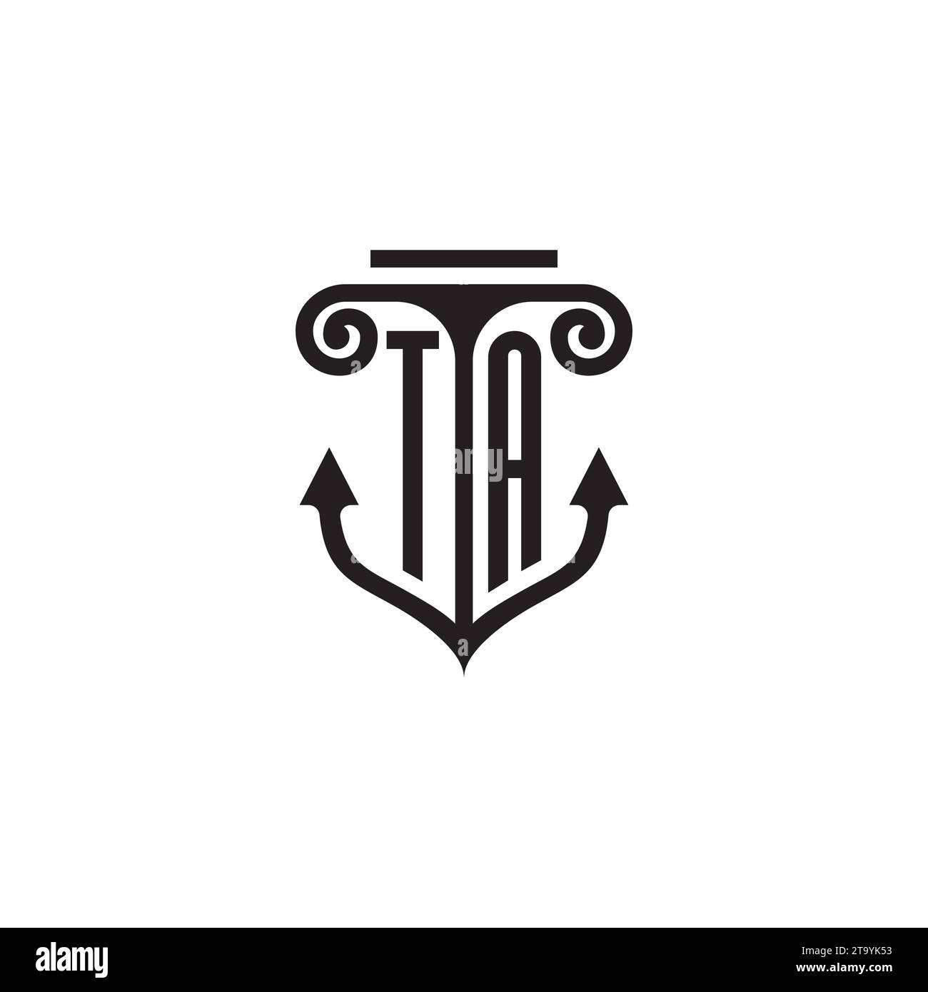 TA pillar and anchor combination concept logo in high quality design ...