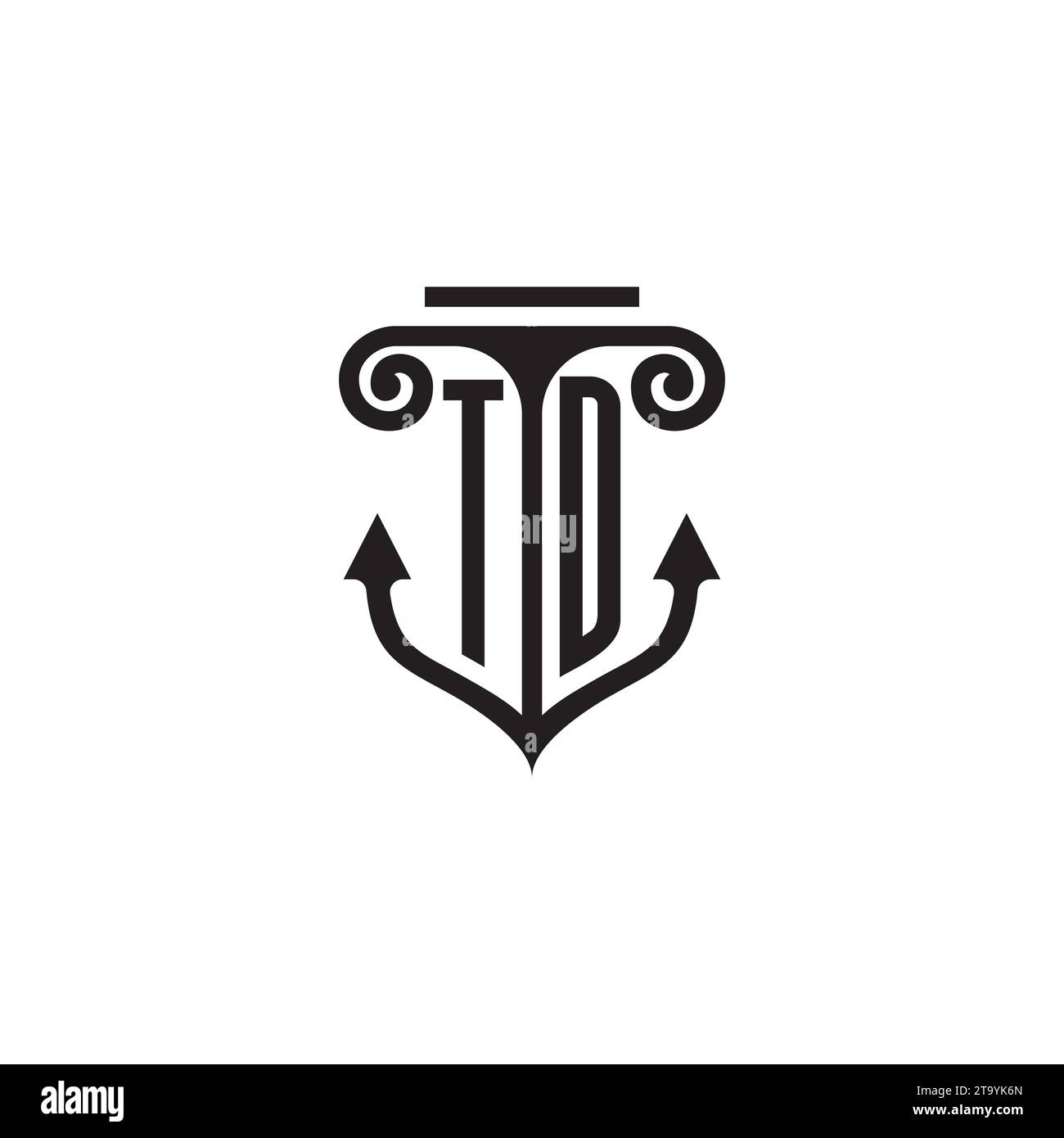 TD pillar and anchor combination concept logo in high quality design ...