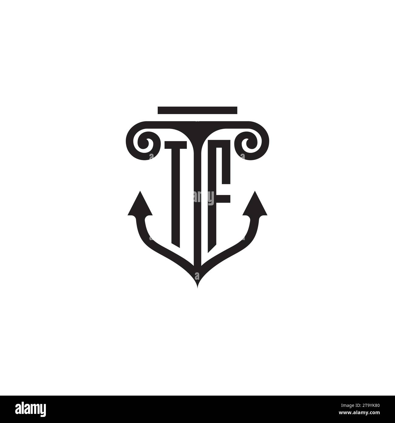 TF pillar and anchor combination concept logo in high quality design ...