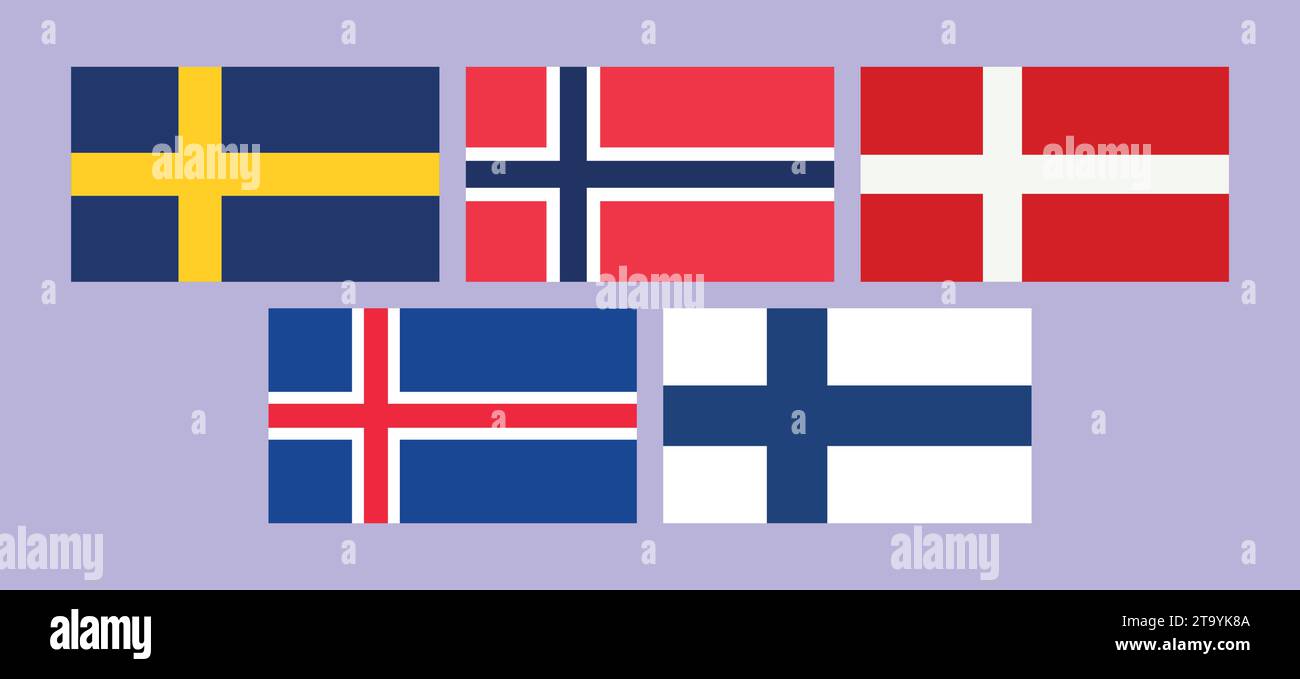 Scandinavian flags. Nordic countries. Vector illustration Stock Vector ... Scandinavian flags. Nordic countries. Vector illustration Stock Vector ...