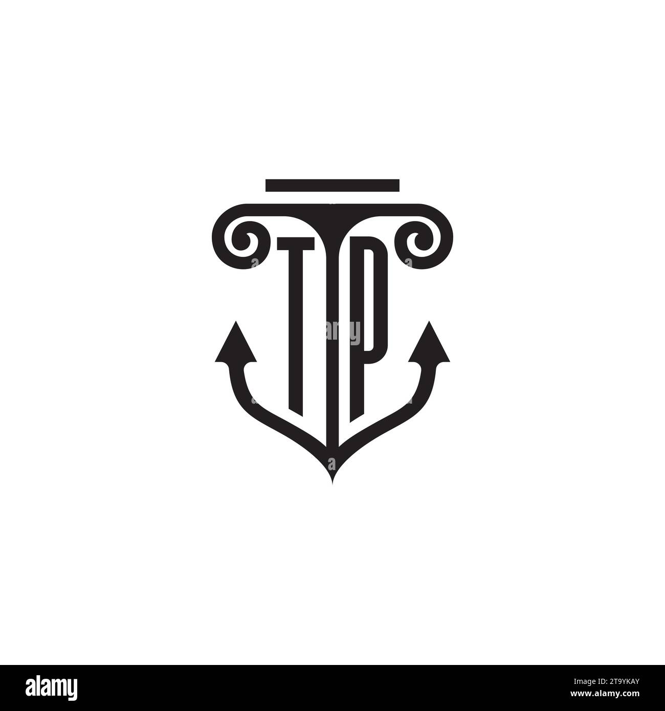 TP pillar and anchor combination concept logo in high quality design ...