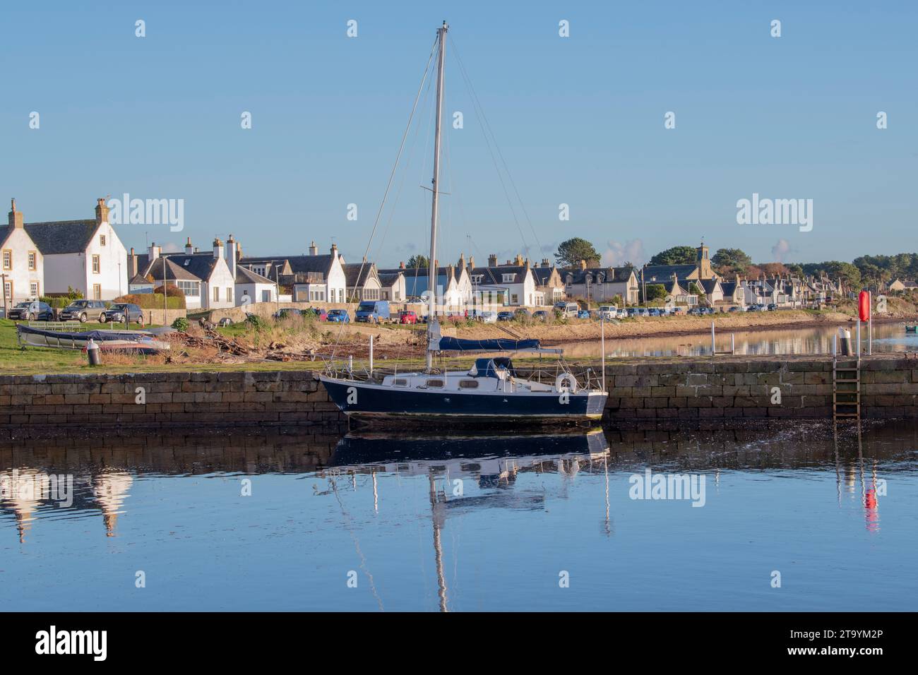 Sailing boat in Findhorn Bay in November. Findhorn, Morayshire ...