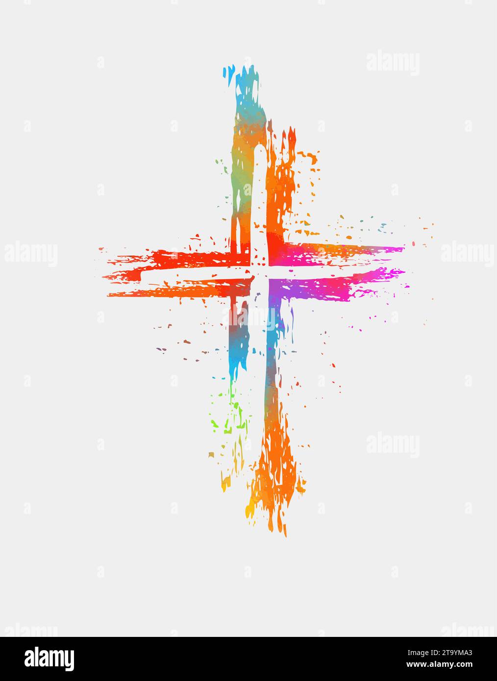 Hand drawn christian cross signs. Brush painted black icons. hand ...