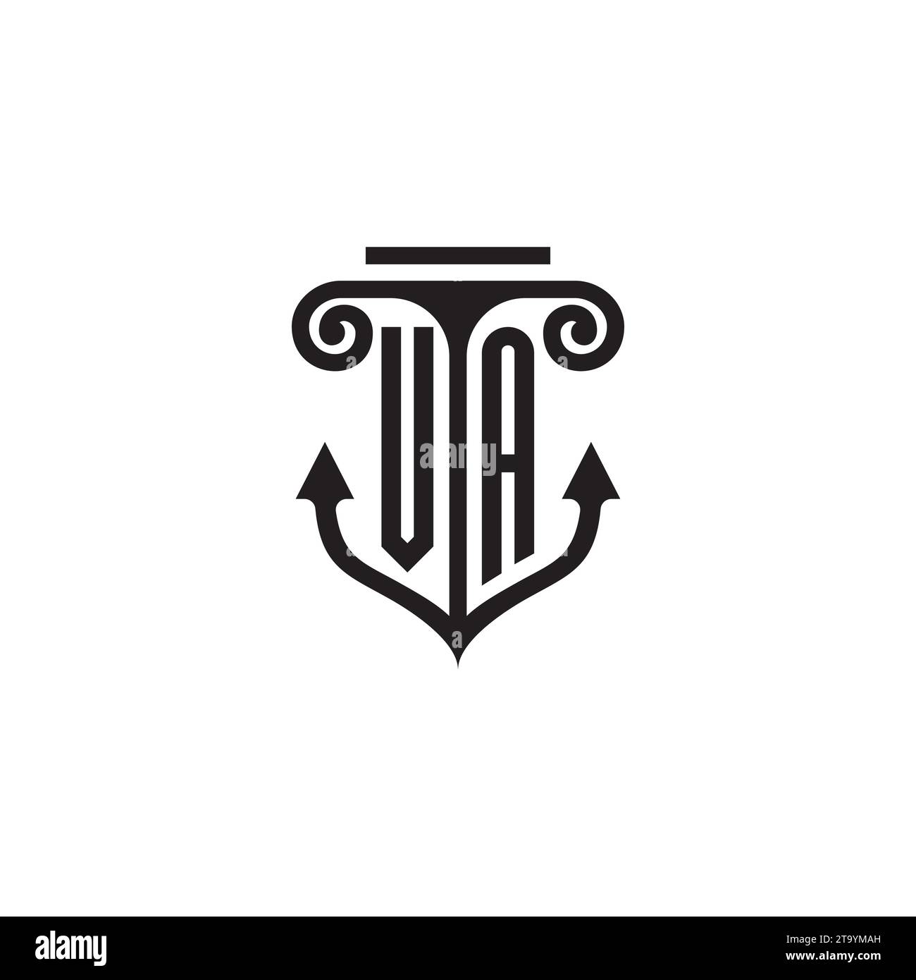 VA pillar and anchor combination concept logo in high quality design ...