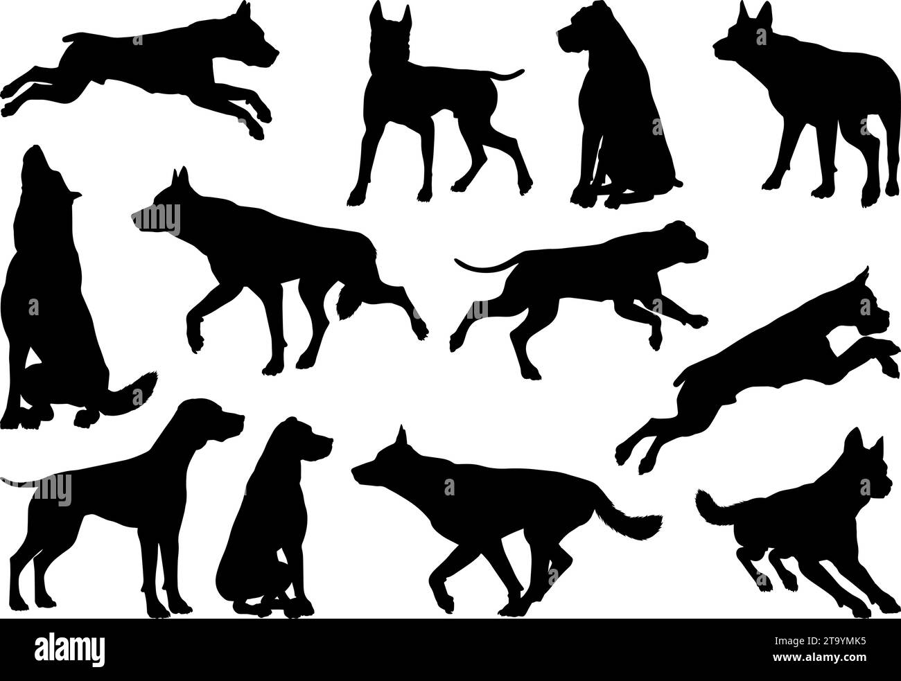 Dog Silhouettes Animal Set Stock Vector Image & Art - Alamy