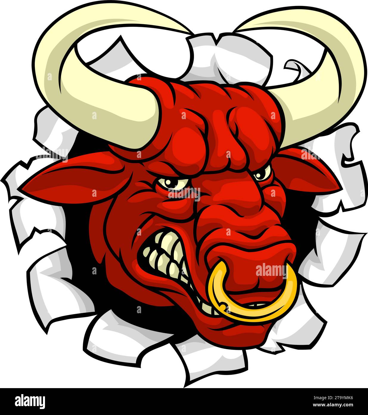 Bull Minotaur Longhorn Monster Cow Mascot Cartoon Stock Vector Image ...