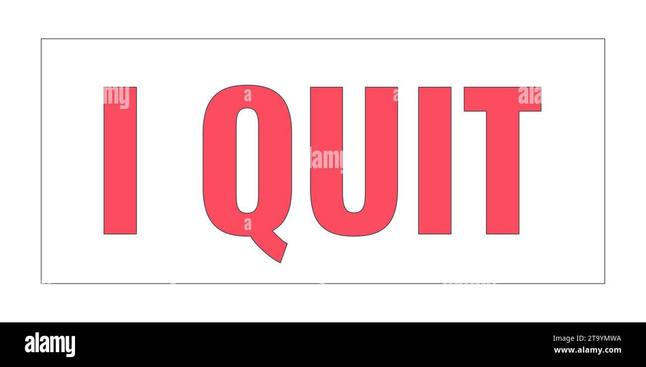 I quit sign placard 2D linear cartoon object Stock Vector Image & Art ...