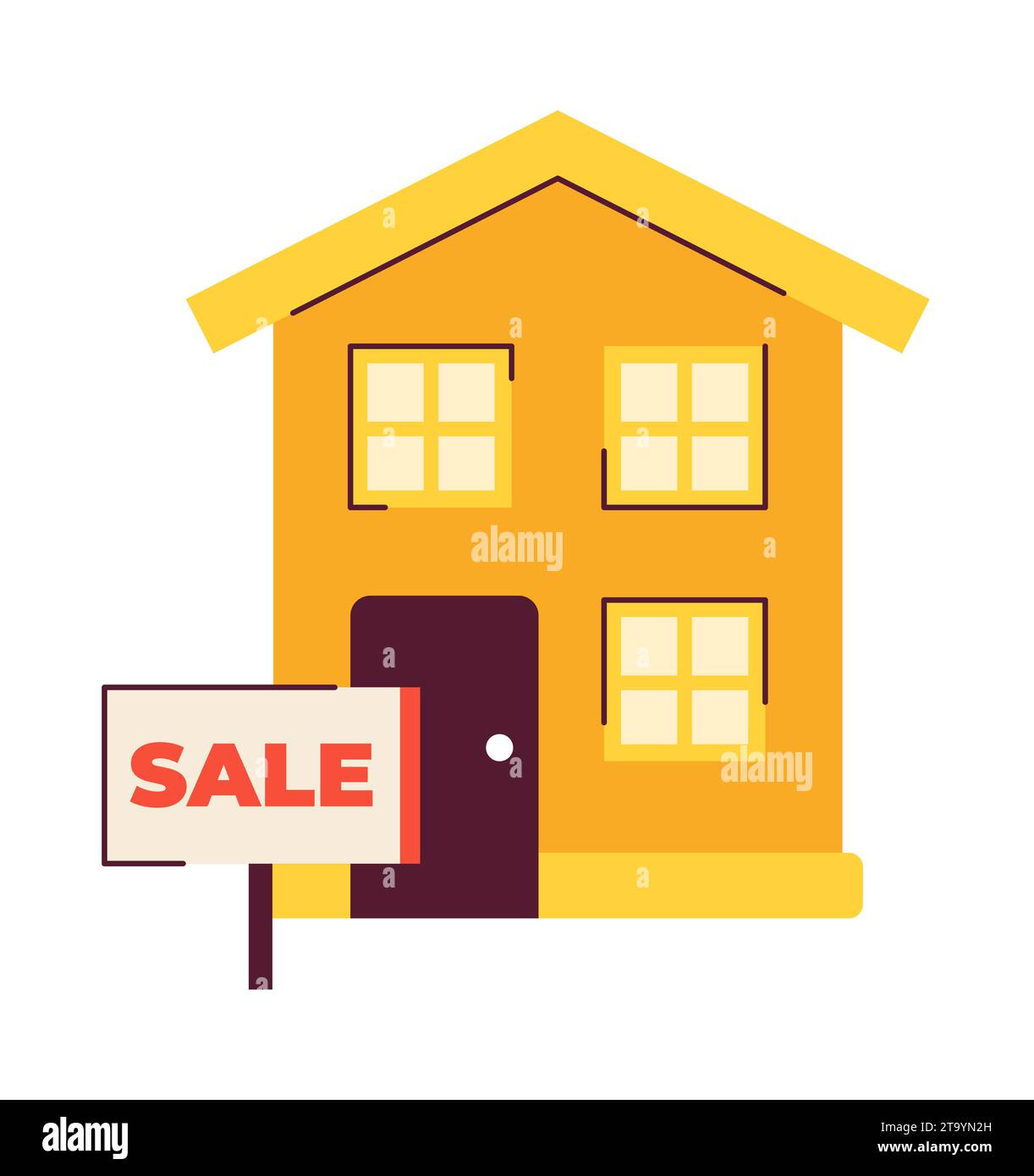 For sale sign house 2D illustration concept Stock Vector Image & Art ...