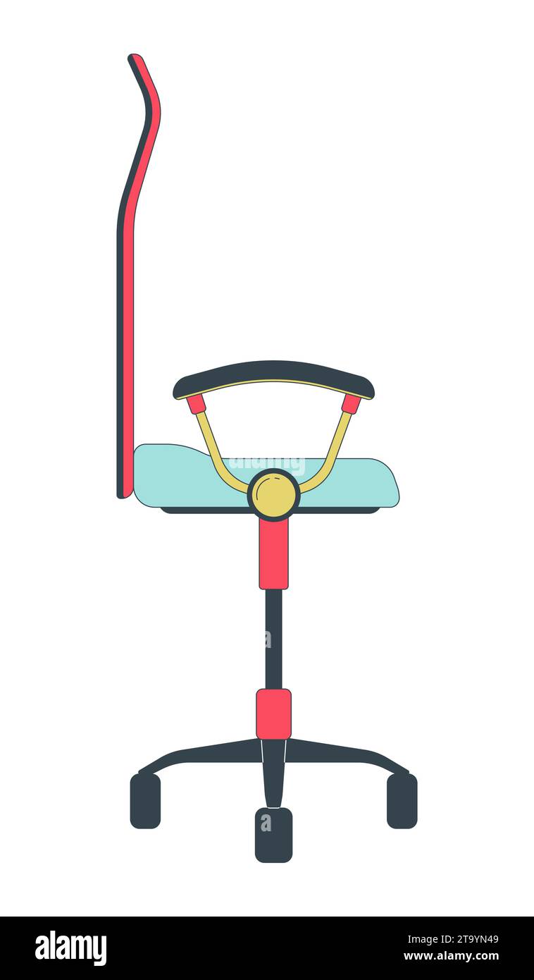 Comfortable office chair adjustable 2D linear cartoon object Stock ...