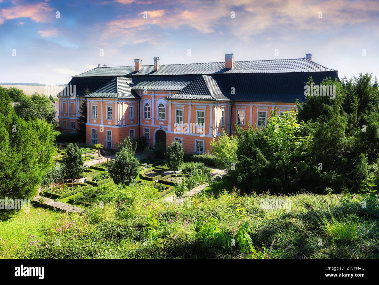 Czech Republic - Palace of Nove Hrady Castle in rococo style in Eastern ...