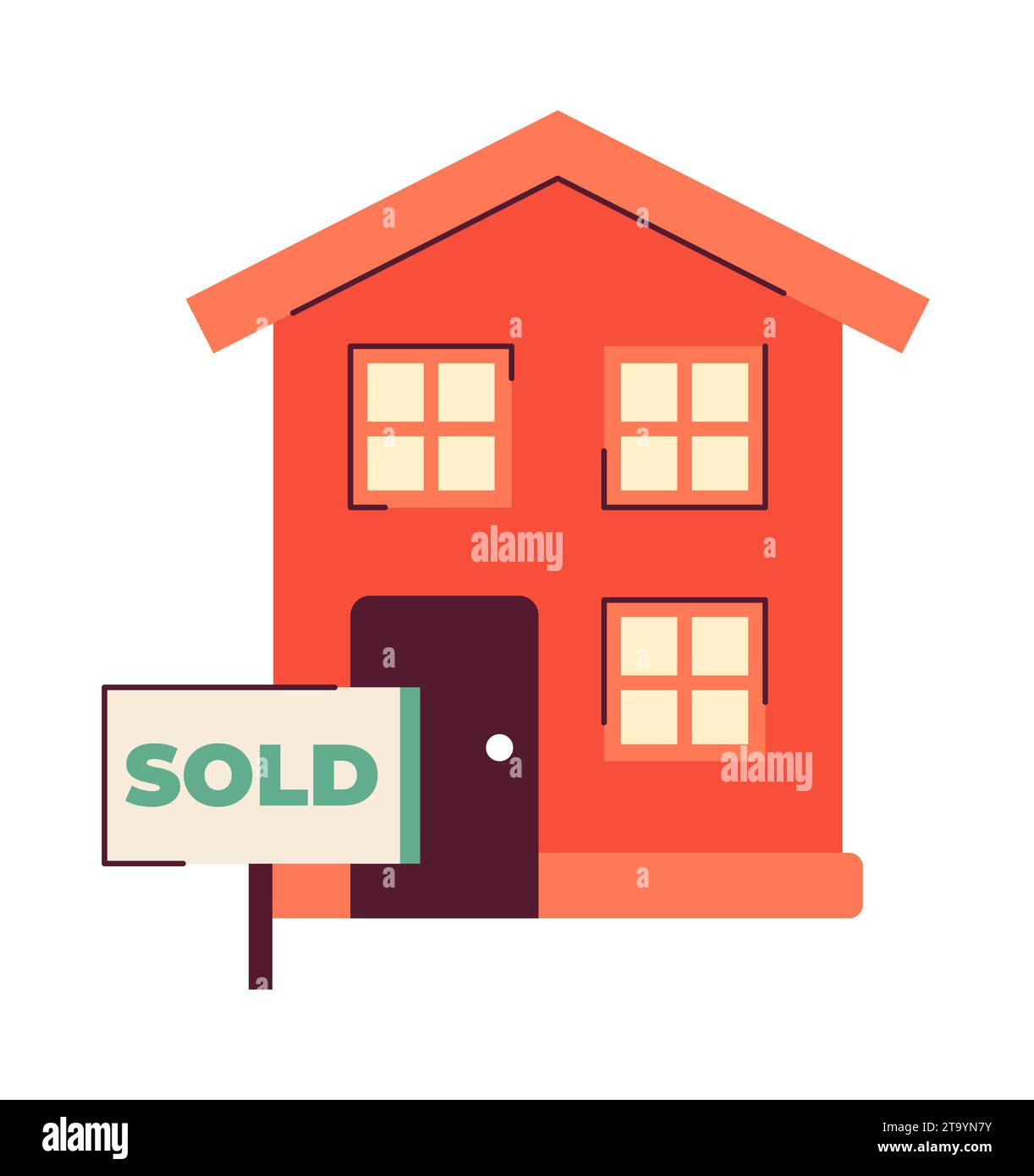 House sold real estate sign 2D illustration concept Stock Vector Image ...