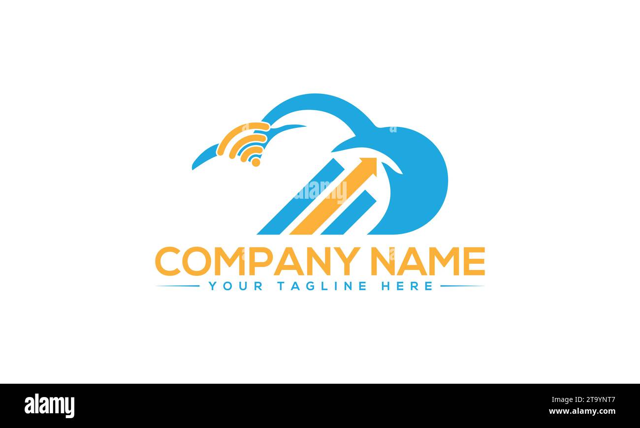 Cloud logo design with unique shape template technology hi-res stock ...