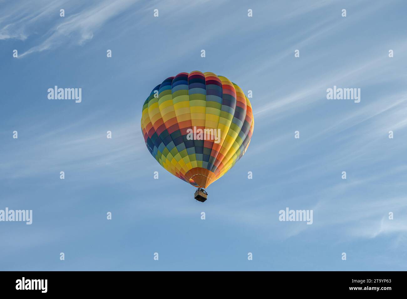 Stockholm, Sweden One colorfull hot air balloon flying over the Old ...