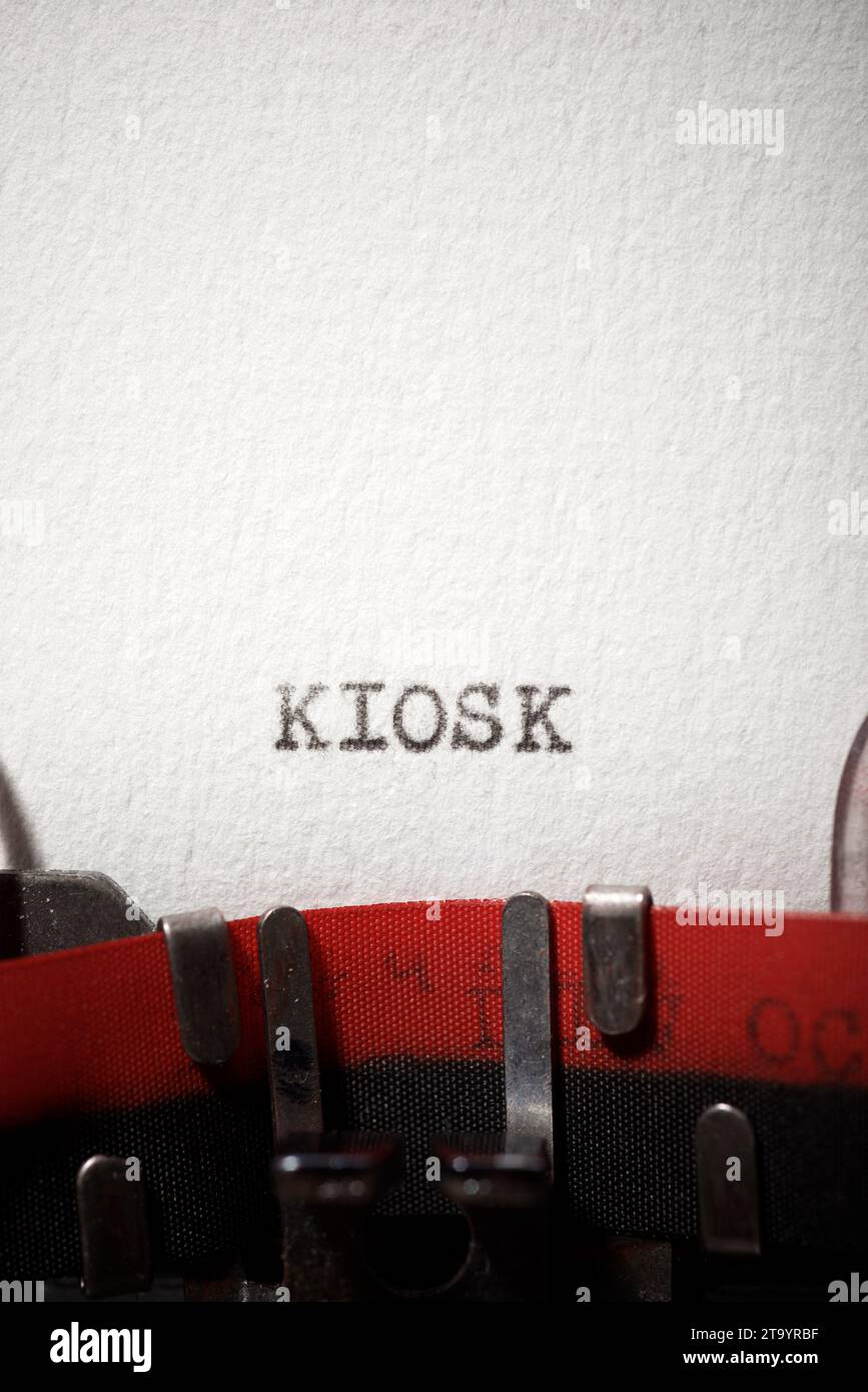 Kiosk word written with a typewriter Stock Photo - Alamy