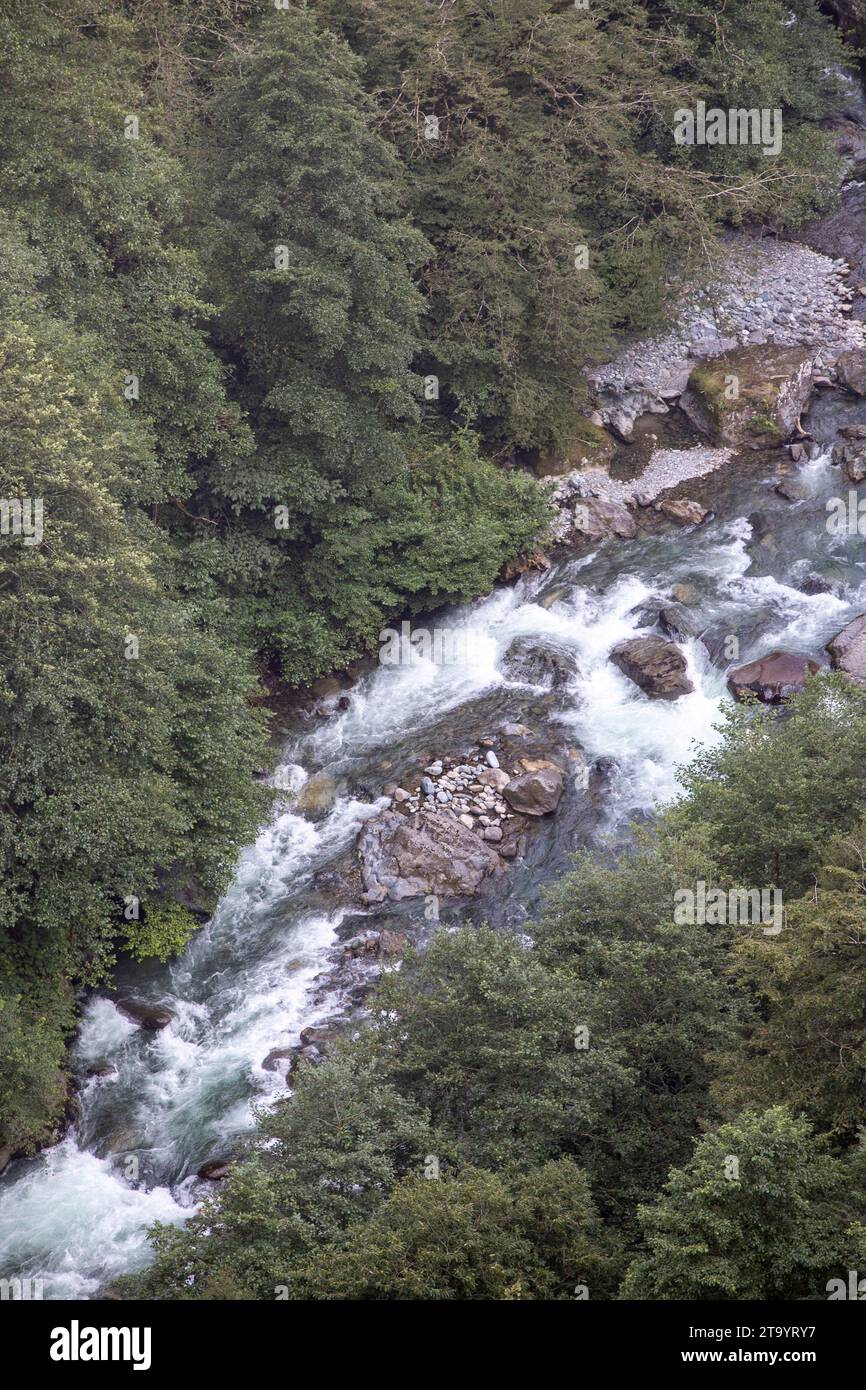 Storm stream. River flowing through the forest. It was shot in Rize ...