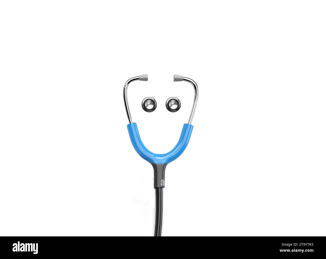 3d Render Realistic Medical Stethoscope on White Background ...