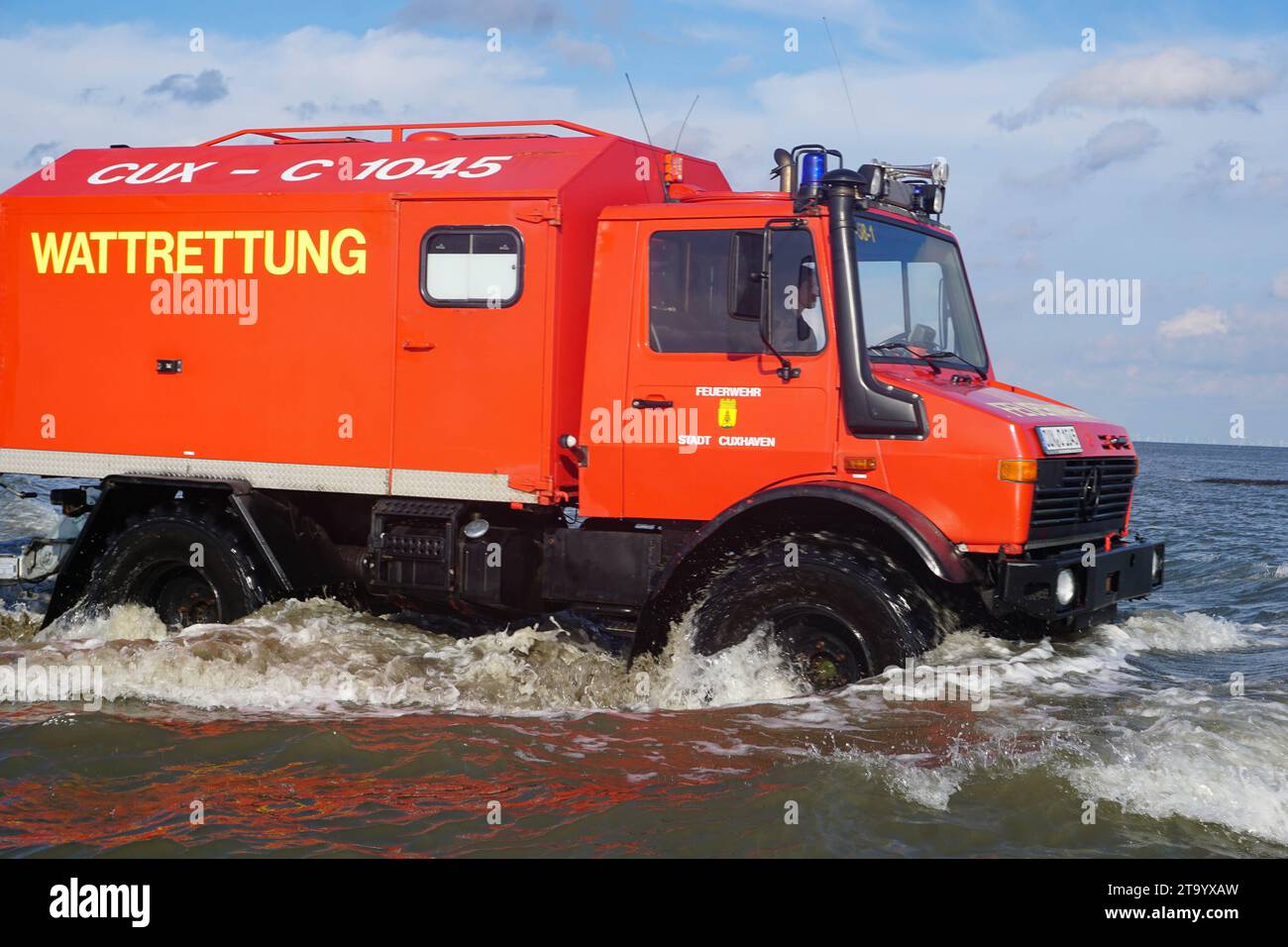 Cuxhaven, Deutschland 15. Oktober 2023: Wattrettung mit Rettungsboot ...