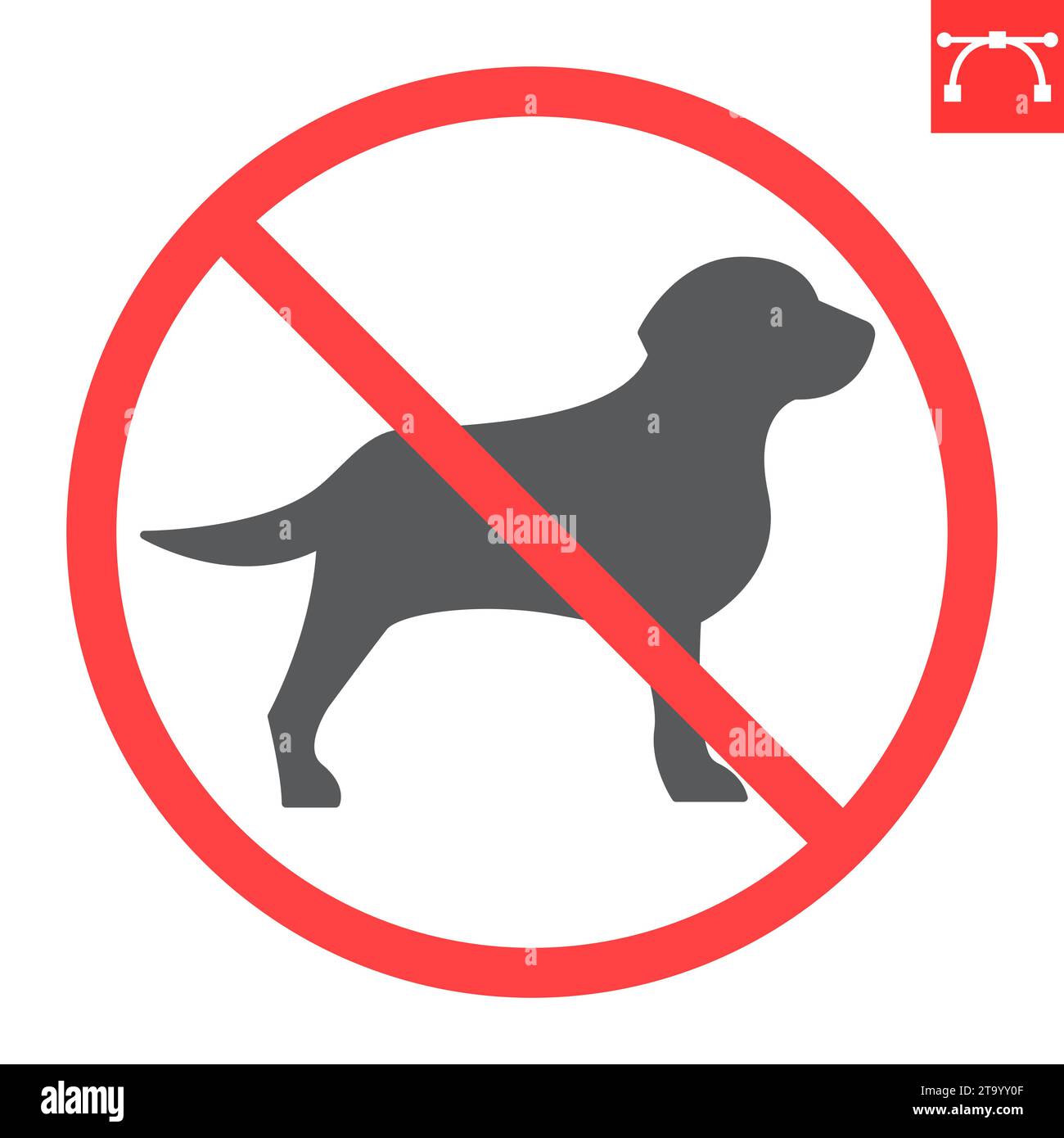 No dog glyph icon, prohibition and forbidden, no pets sign, vector ...